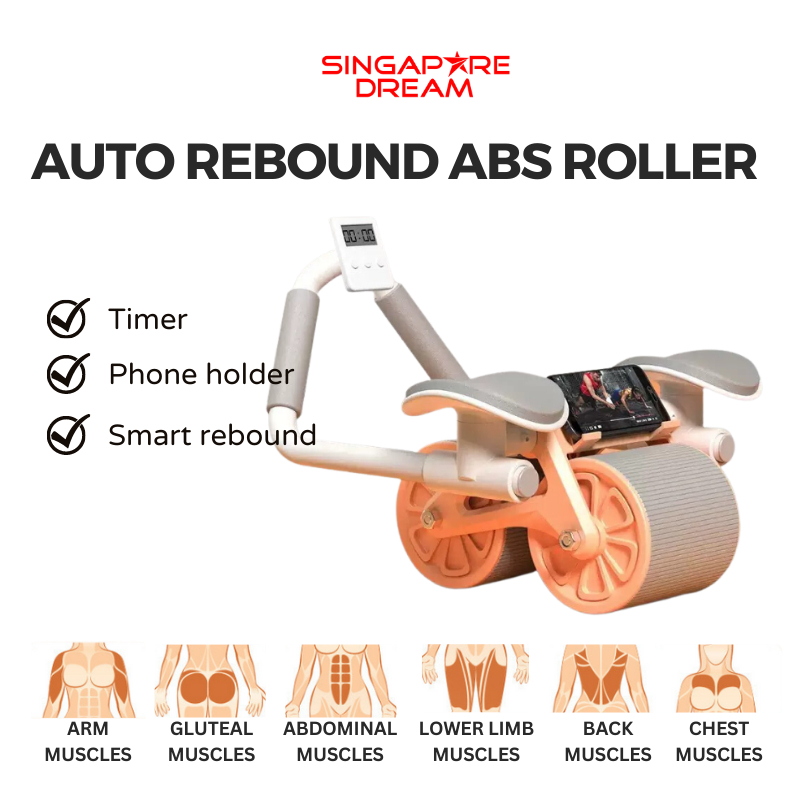 Abs Roller Wheel - Smart Rebound Ab Roller With Timer Abdominal Plank ...