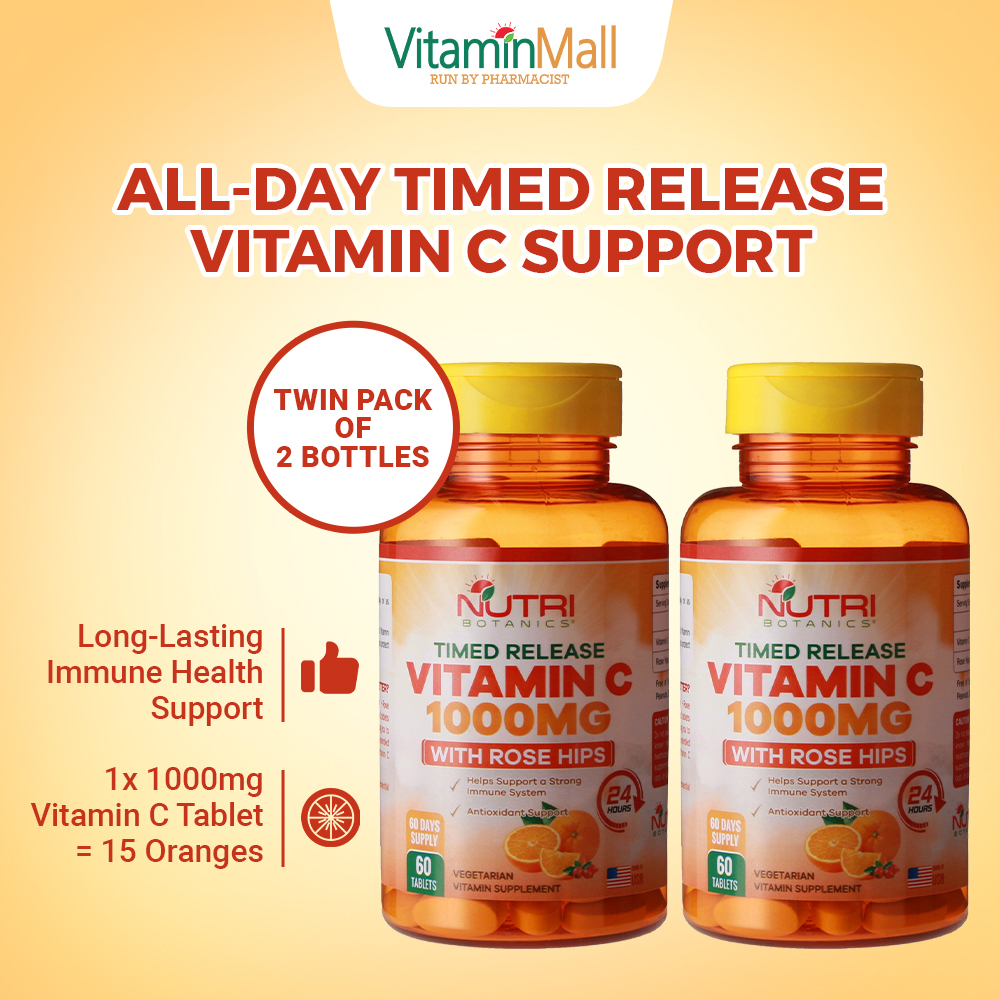 [TWIN PACK 2 x 60 ] Nutri Botanics Time Release Vitamin C 1000mg ...