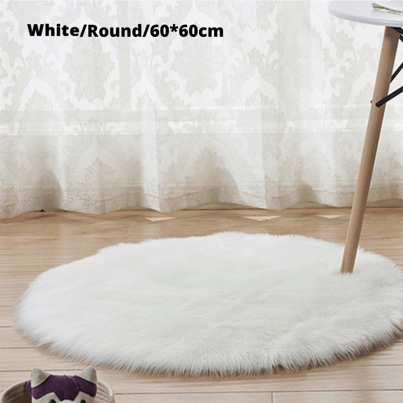 {SG} Round Carpet Fur Carpet 60×60cm Floor Rug Beside Fluffy Carpet ...