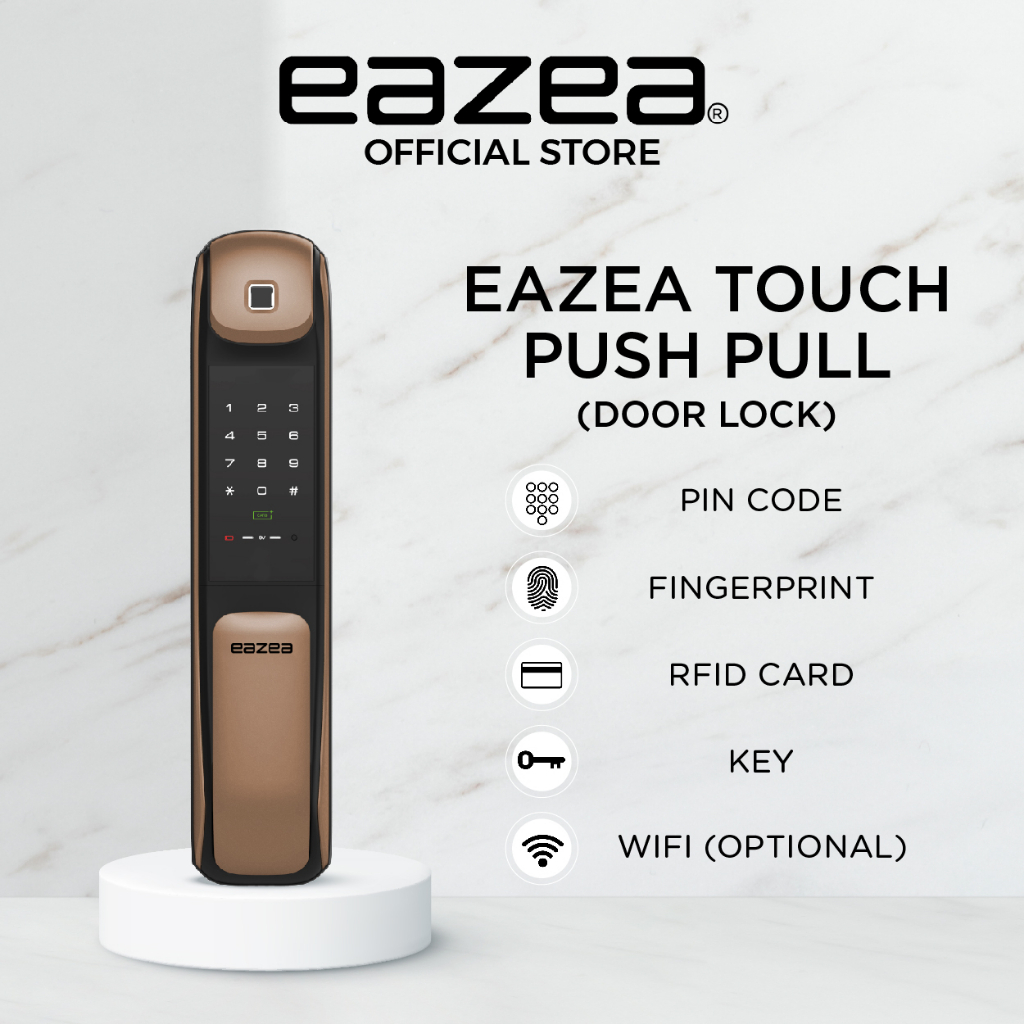 Eazea Touch Push Pull Digital Door Lock | 5 IN 1 | PIN Code, RFID ...