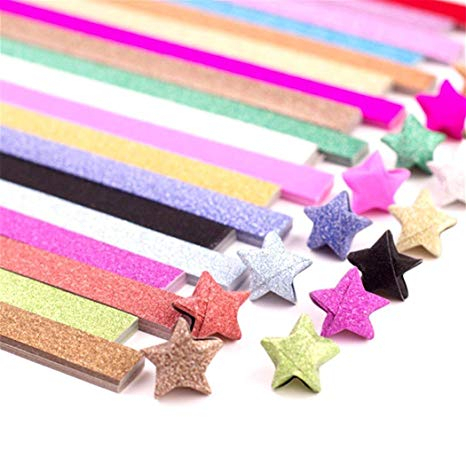 (MIN ORDER 3 PCS) - READY STOCK - Origami Glitter Star Paper Strips ...