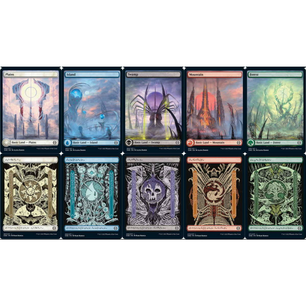 ONE Phyrexia: All Will Be One Phyrexian and Normal Basic Land_MTG Magic: the Gathering Lands ...