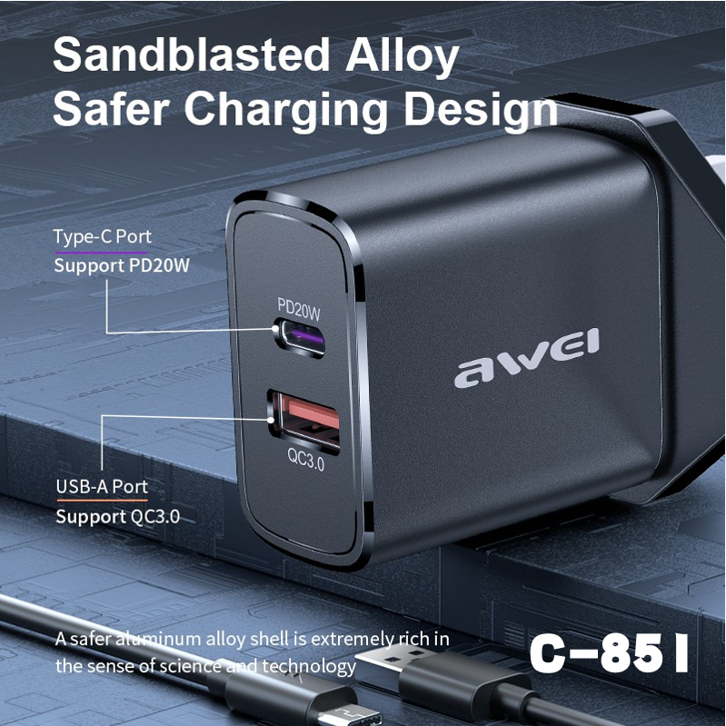 AWEI PD 45W 20W 12W For iPhone 16/15/14/13/12 Type C PD Fast Compatible ...