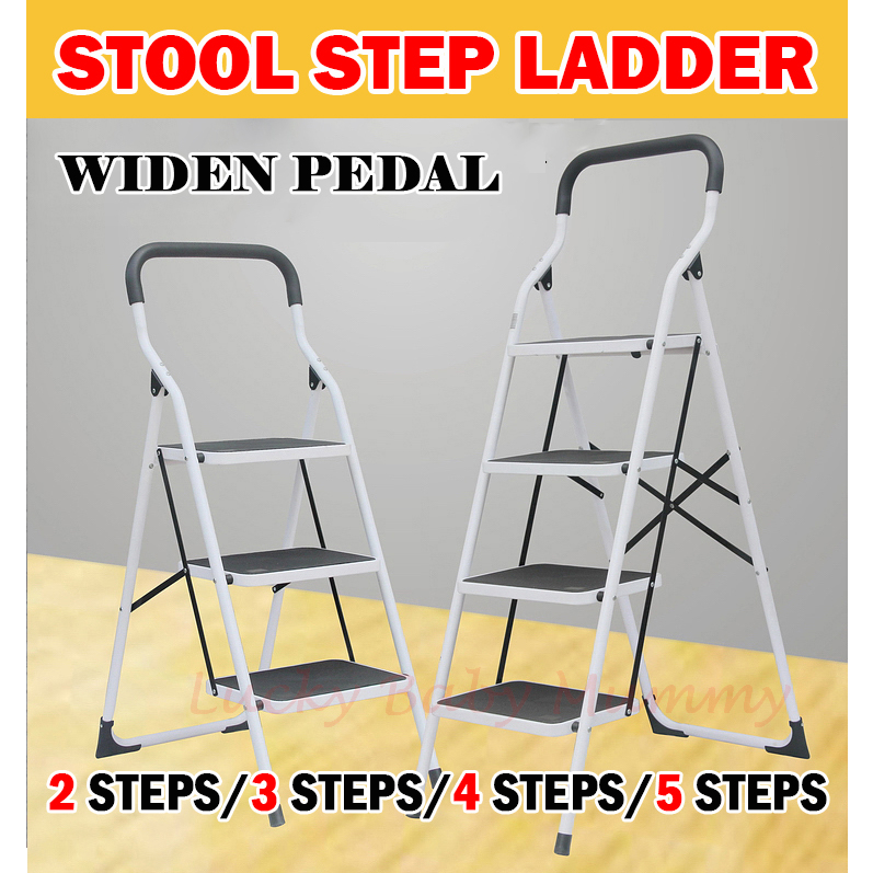 Stool Step Foldable Ladder/Compact/Space Saving/Wide Pedal/Anti-slip ...