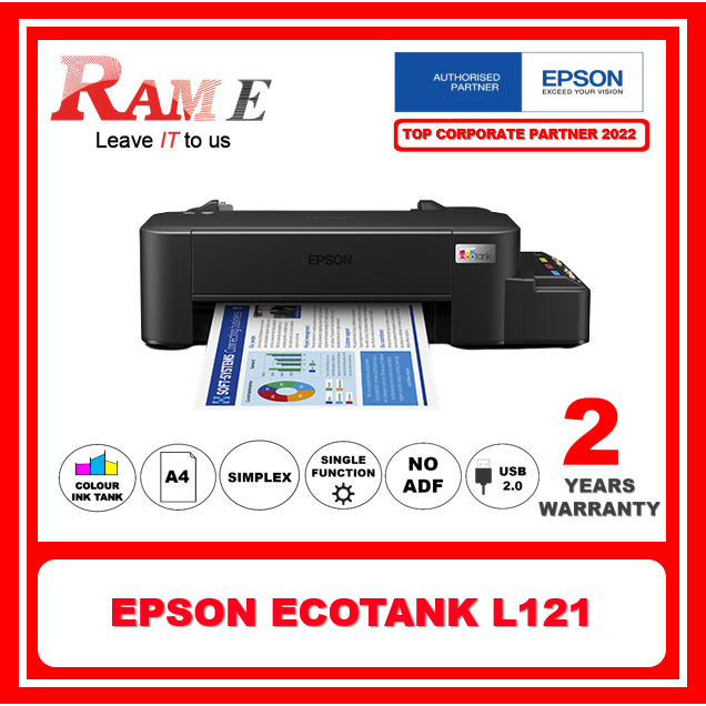 Epson EcoTank L121 A4 Colour Ink Tank Printer | Shopee Singapore