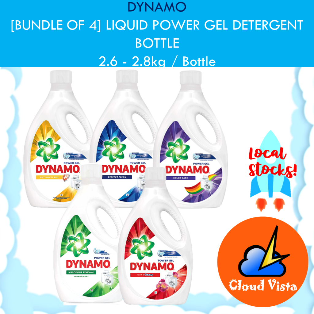 [Bundle of 4] Dynamo Liquid Power Gel Detergent Bottle (Perfect Clean ...