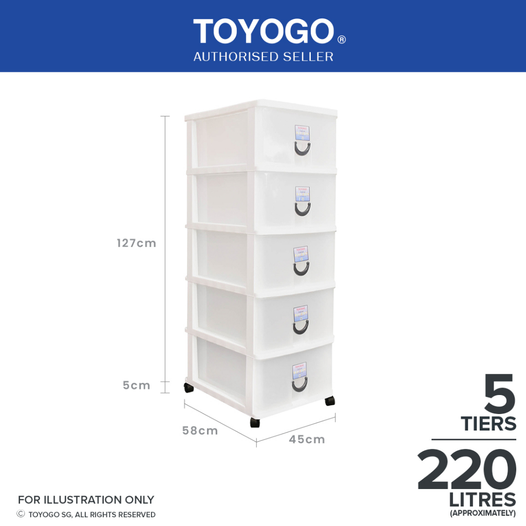 Toyogo 804-4 804-5 Plastic Storage Cabinet / Drawer With Wheels ...