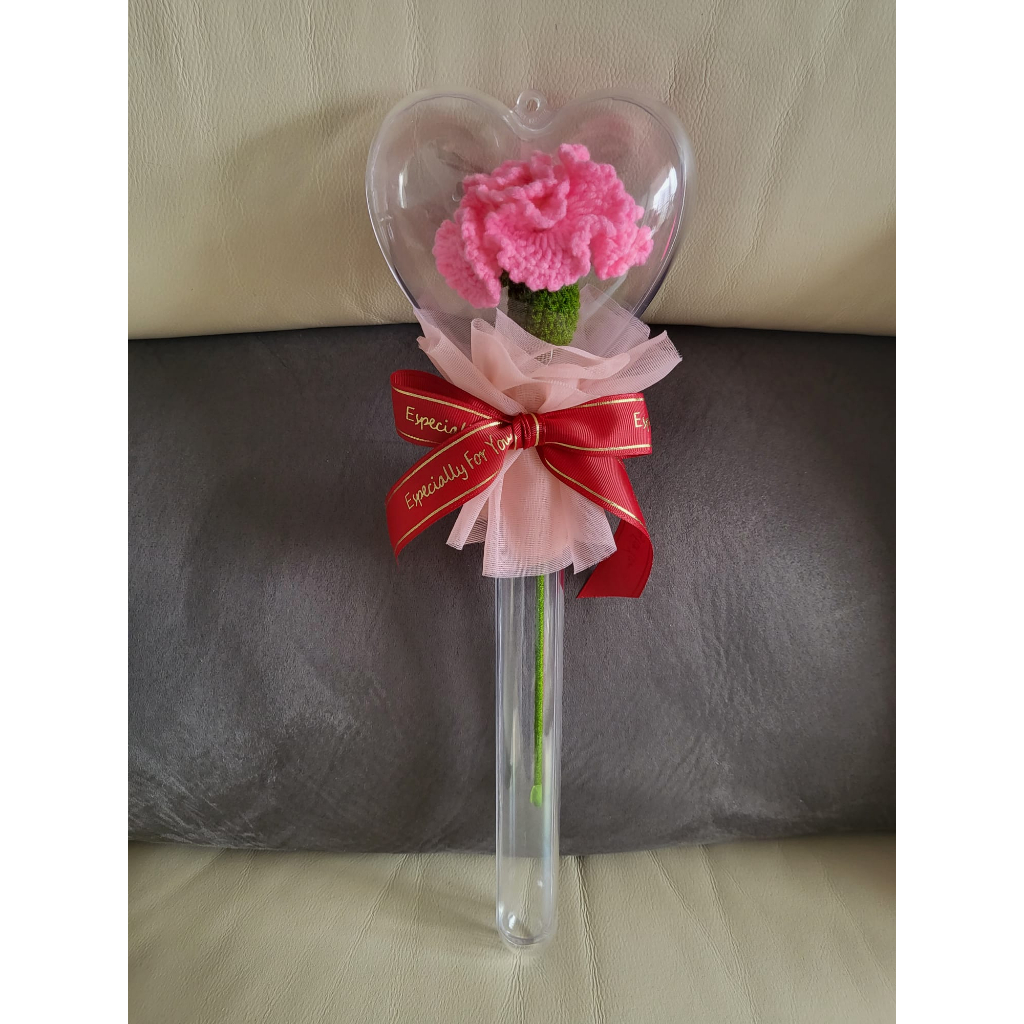 SG Ready stock Handmade crochet flower Bouquet (Carnation & Roses ...