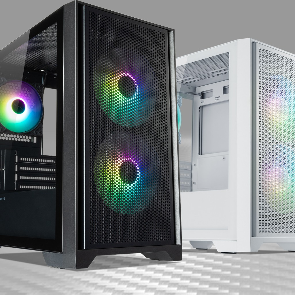 Tecware NEO M2 Steel / TG Black / ARGB TG MATX Case, 2 x 140mm ARGB ...