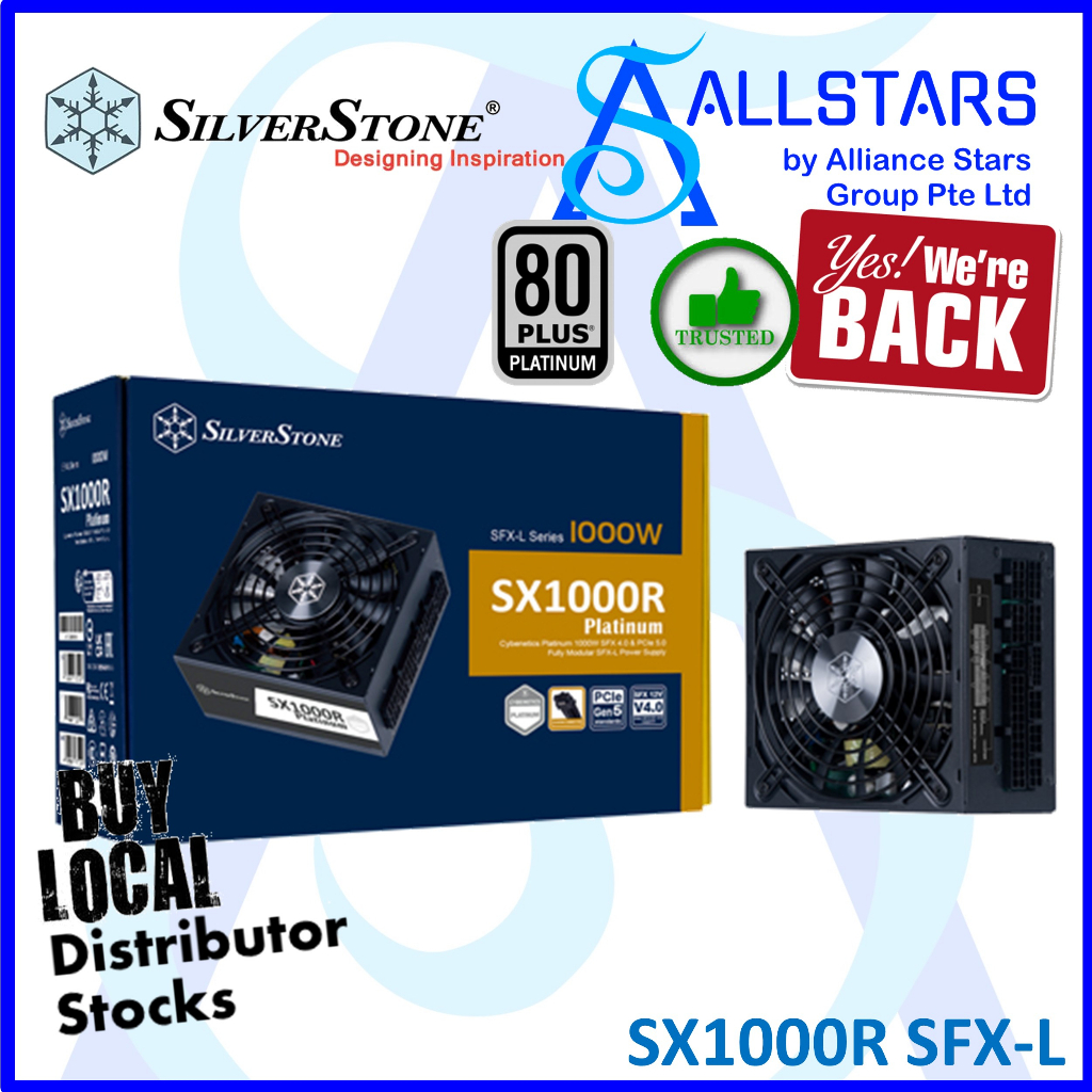 Silverstone SX1000R 1000W 80+Platinum SFX-L SFX V4.0 PCIe Gen5 Power ...