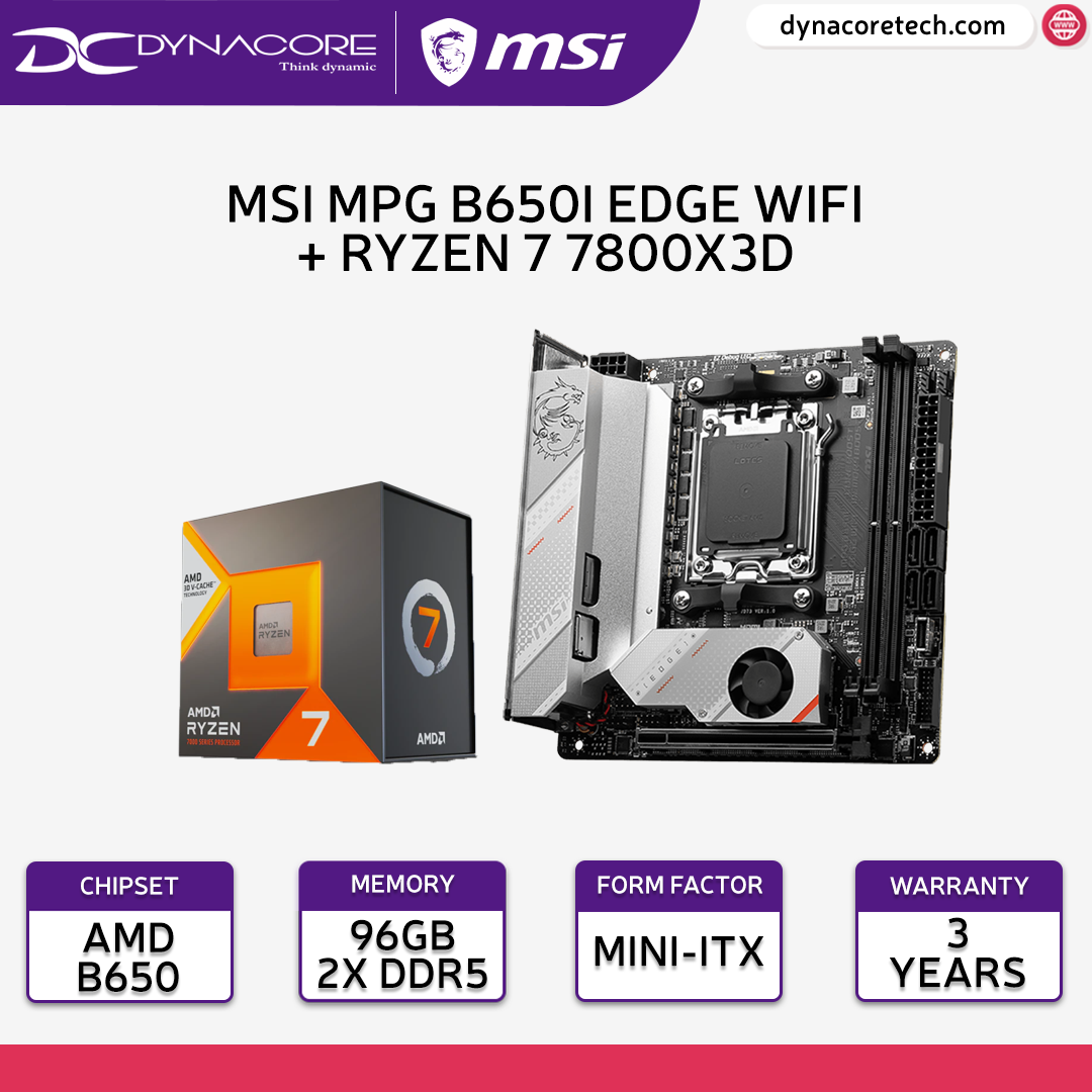 Msi Mpg B650i Edge Wifi Ddr5 Wi Fi 6e Mini Itx Motherboard Amd Ryzen