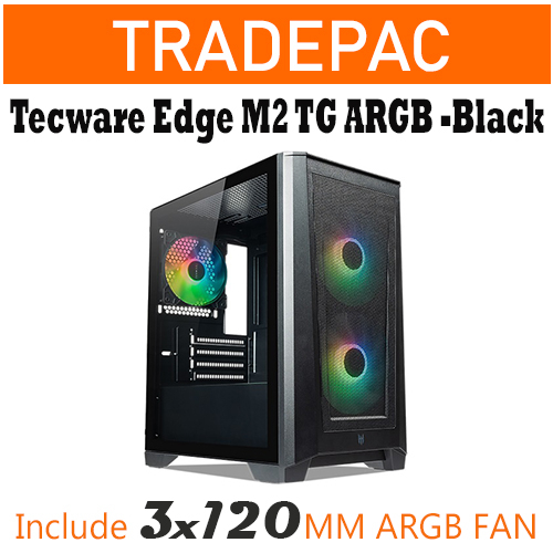 Tecware Edge M2 TG ARGB Case Black | Shopee Singapore