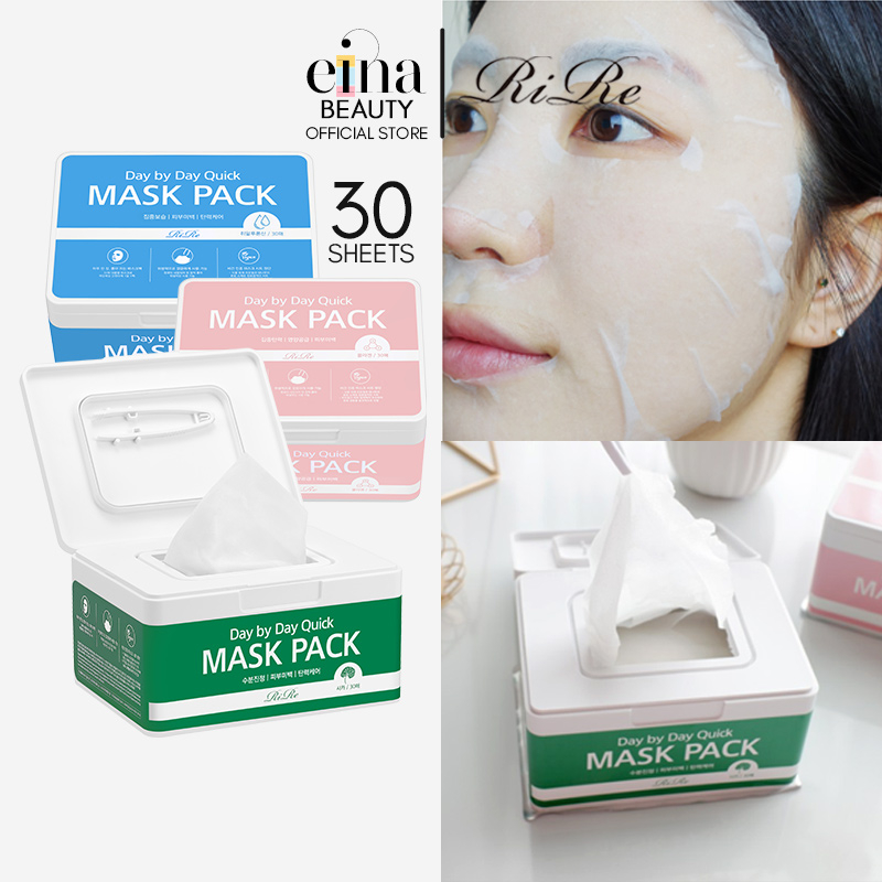 RiRe Day to Day Quick Mask Pack 30 Pieces in 3 Types Hyaluronic Acid ...