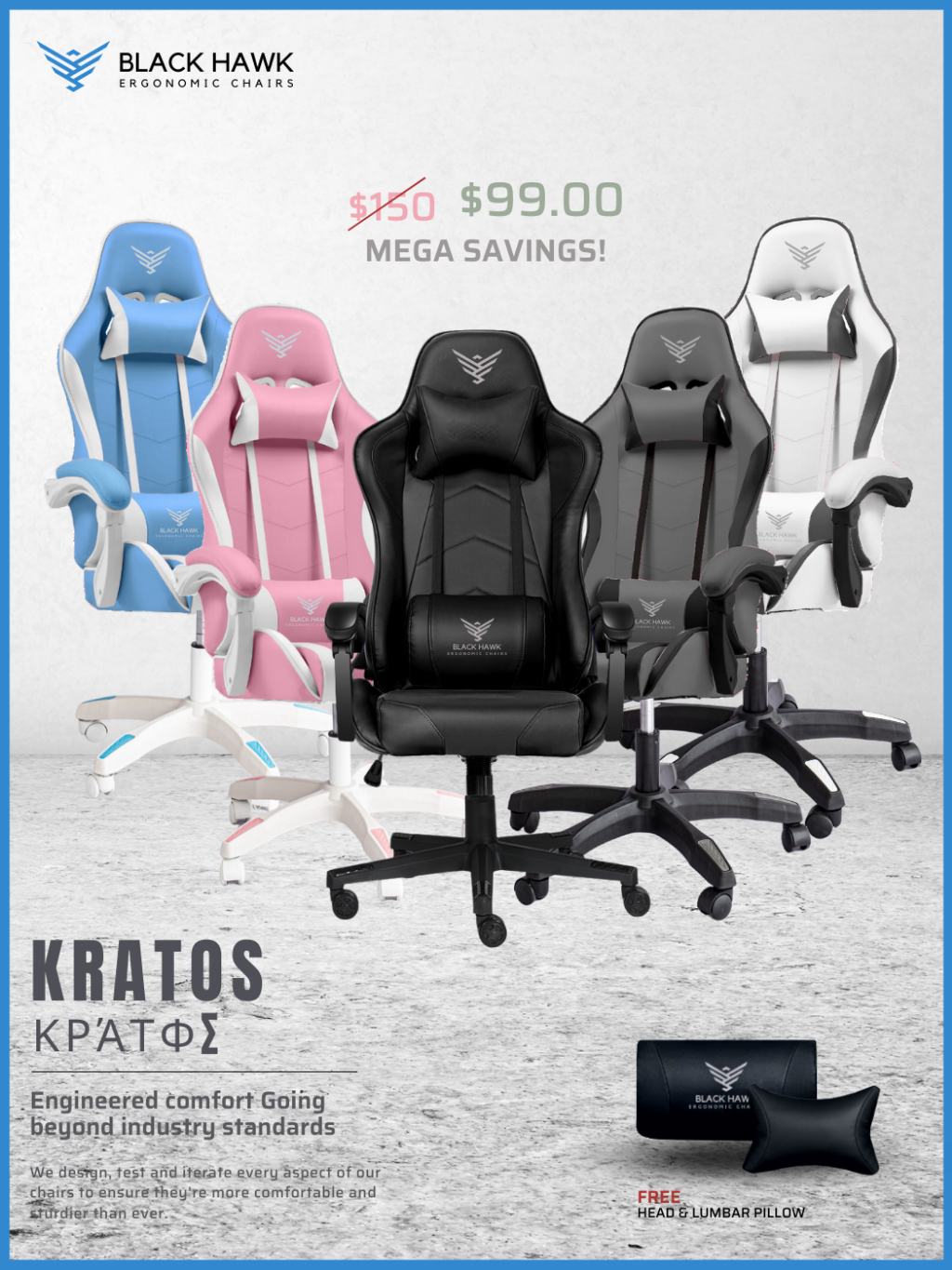 🦅(͢I͢N͢ ͢S͢T͢O͢C͢K͢S͢)͢ Black Hawk Kratos Gaming Chair / Gaming Chair ...