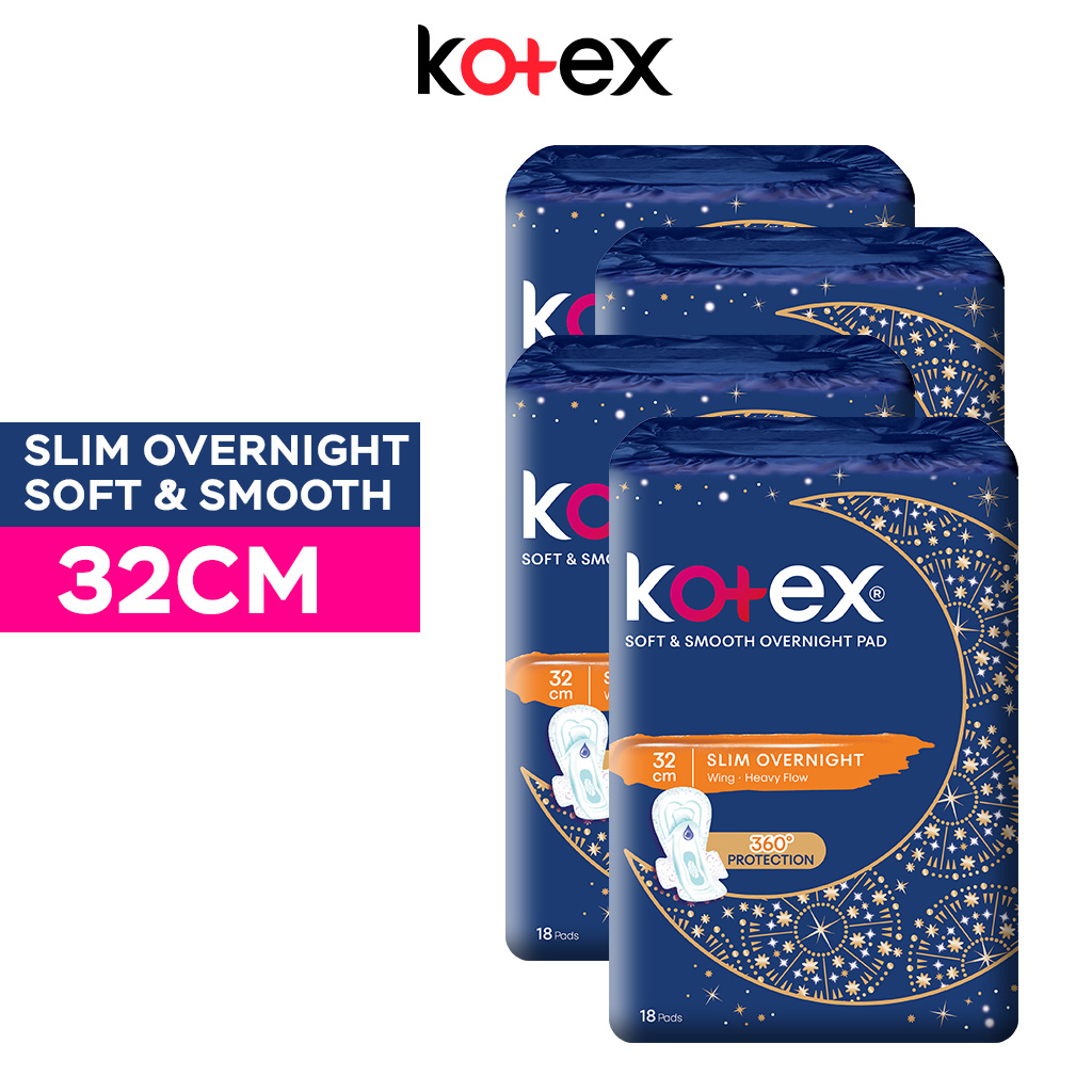 (Bundle of 4) Kotex Soft & Smooth Overnight Pads 32cm 18s | Shopee ...