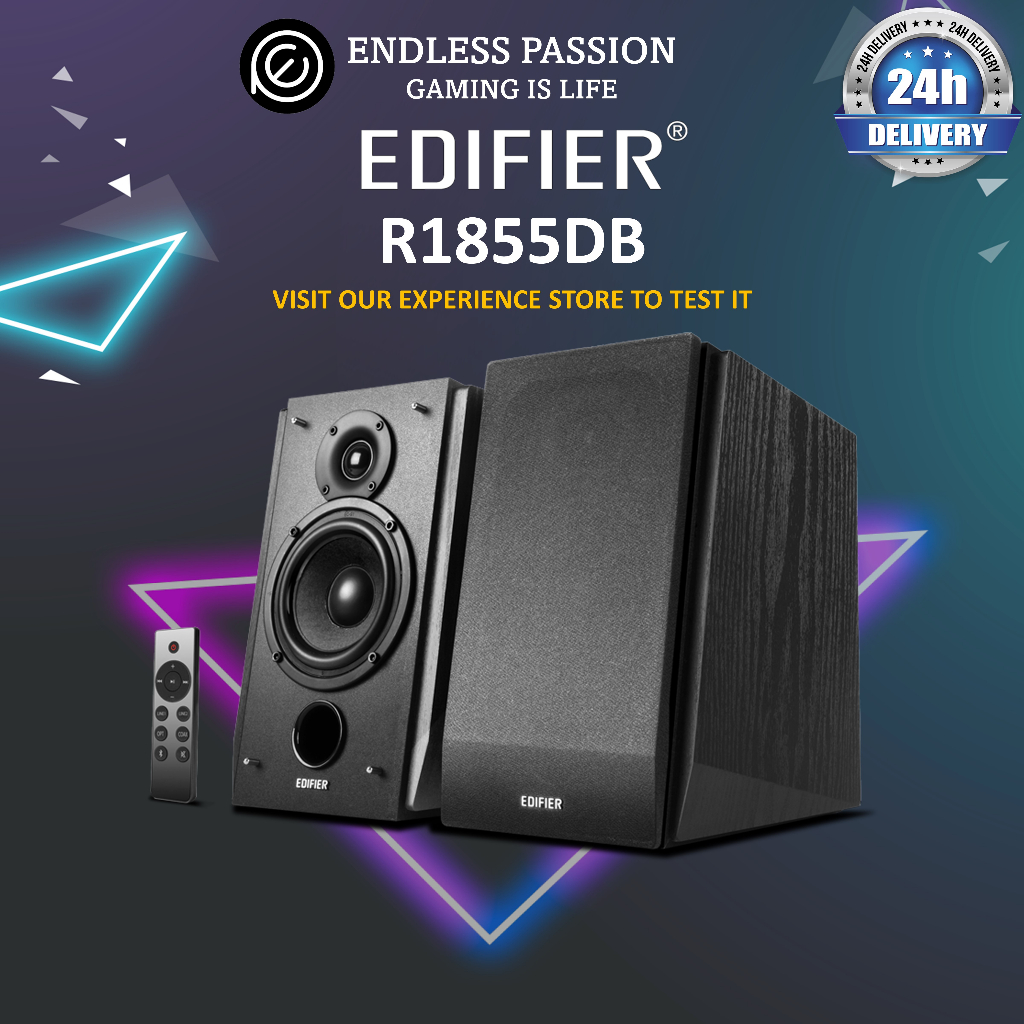 Edifier Bluetooth Bookshelf Speaker R1855DB Matte Black BT 5.0 | Shopee ...