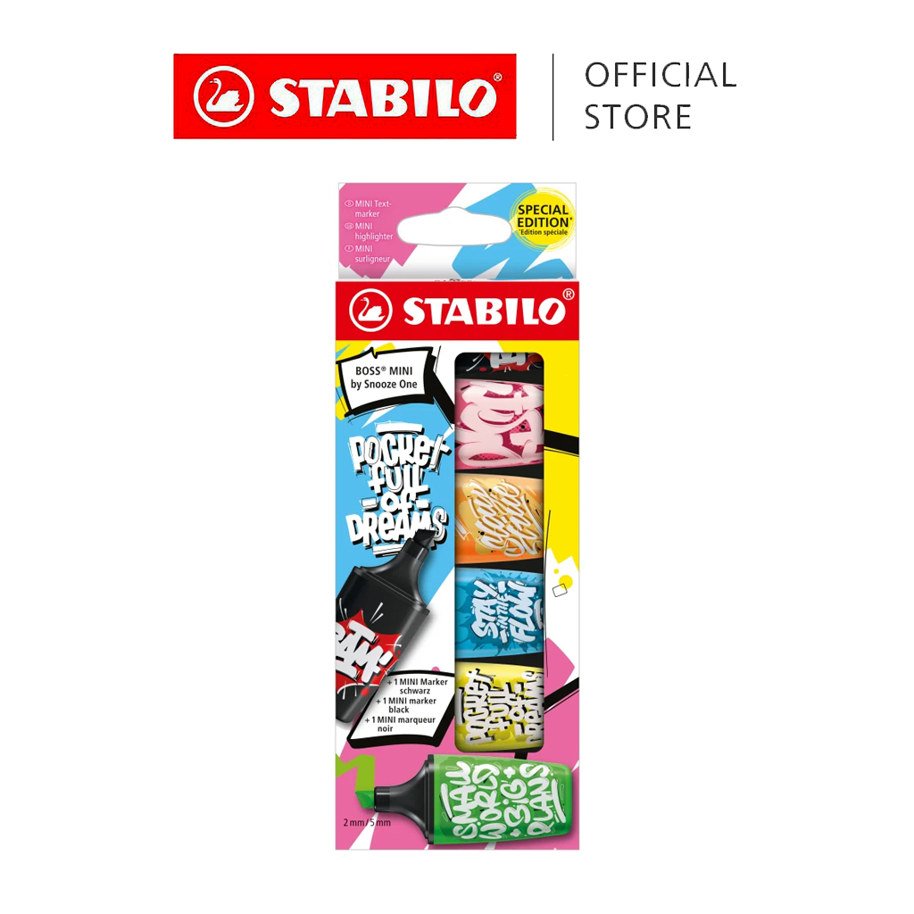 STABILO Highlighter Cute BOSS MINI by Snooze One Gift Set with Black ...