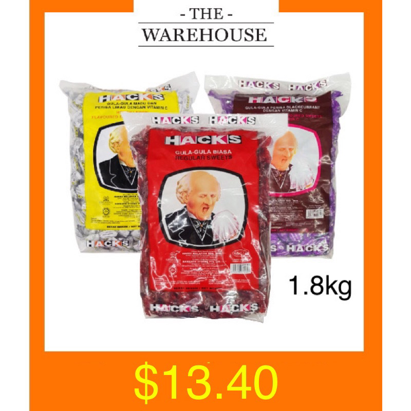 Hacks Gula Gula Sweets 1.8kg Original, Blackcurrant, Honey Lemon (Local ...