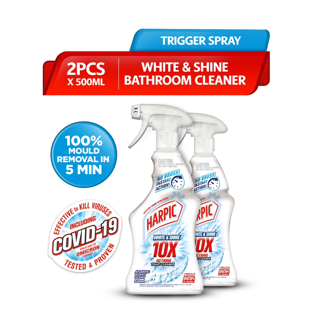 [Bundle of 2] Harpic White & Shine Bleach Toilet Bathroom Cleaner ...