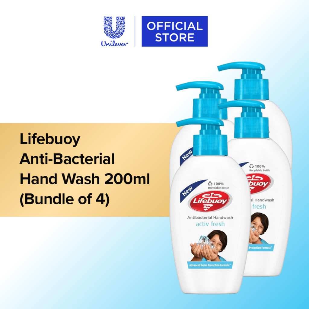 [Bundle of 4] Lifebuoy Anti-Bacterial Hand Wash 200ml | Shopee Singapore