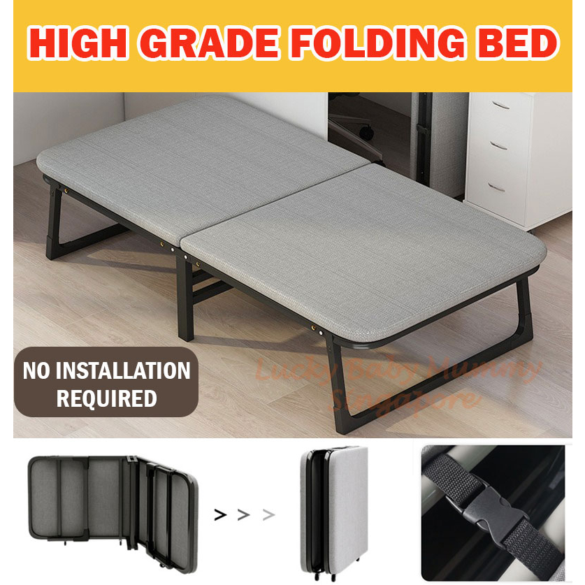 High Grade Folding Bed Foldable Single Bed Thick Portable Mattress Wide ...
