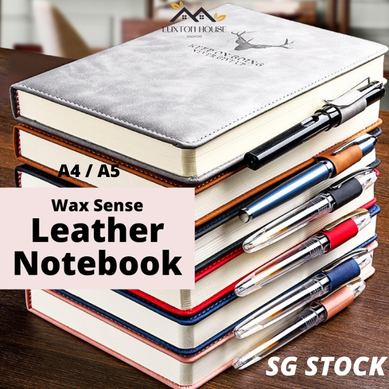 {sg} A4 A5 Notebook Leather Thick 400pages 360 Page Notebook A5 Journal