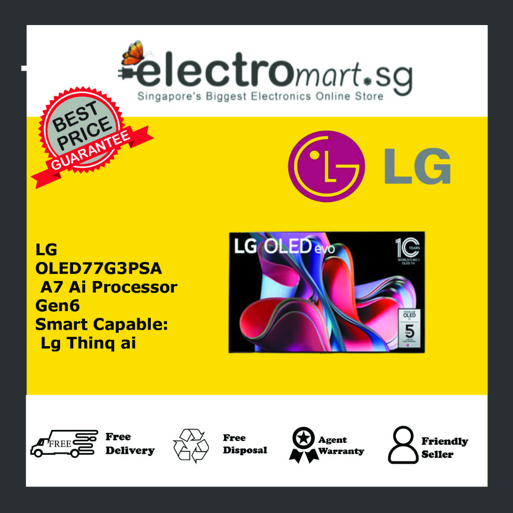 LG G3 77 INCH OLED77G3PSA 4K OLED EVO TV | Shopee Singapore