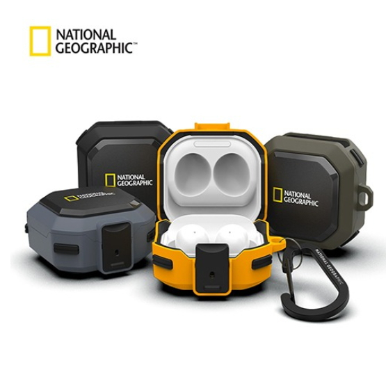 Korea NATIONAL GEOGRAPHIC Galaxy{Buds FE/Buds 2Pro/Buds2/Live/PRO}Case Rugged Bumper Lock ...