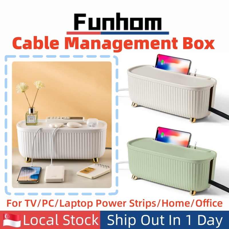 [SG Stocks] Fashionable Cable Management Box To Hide Wire Plug For TV ...