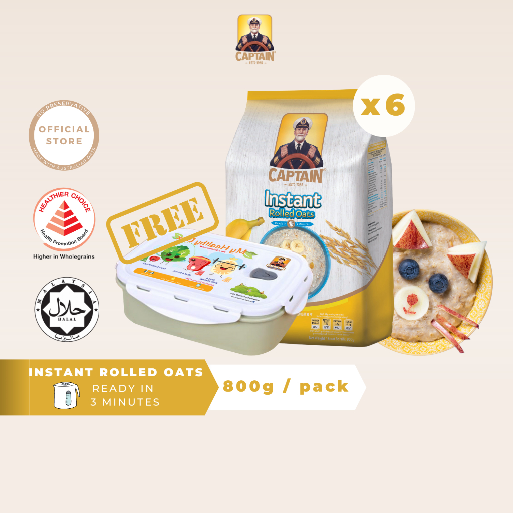 [Captain Oats] Instant Rolled Oats 800g | Shopee Singapore