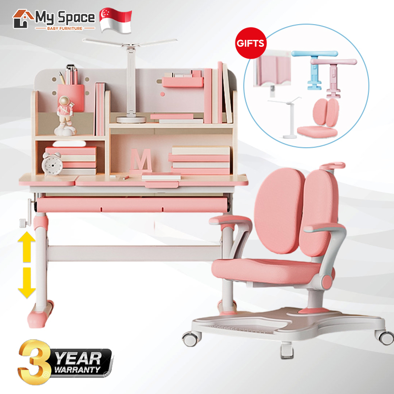 Kids Study Table Ergonomic Children Kids Table and Chair Set, Height ...