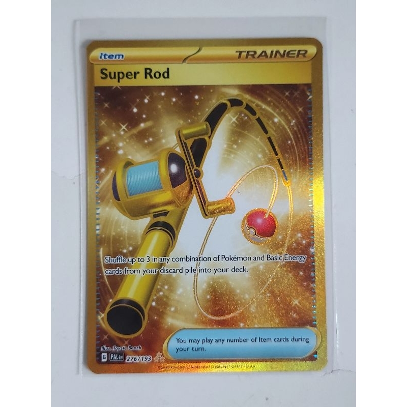 Pokemon super rod gold secret rare trainer item paldea evolved card ...