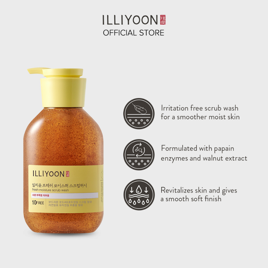 Illiyoon Fresh Moisture Scrub Wash 400ml - Moisturizing, Hydrating ...