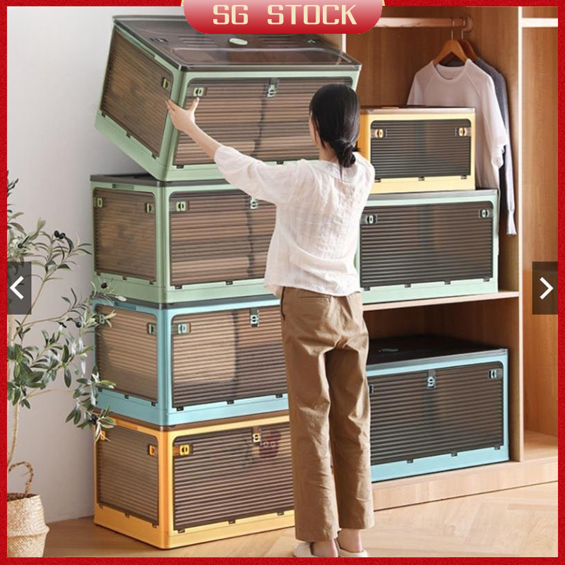 Foldable Storage Box Stackable Storage Drawer Cabinet Wardrobe Home ...