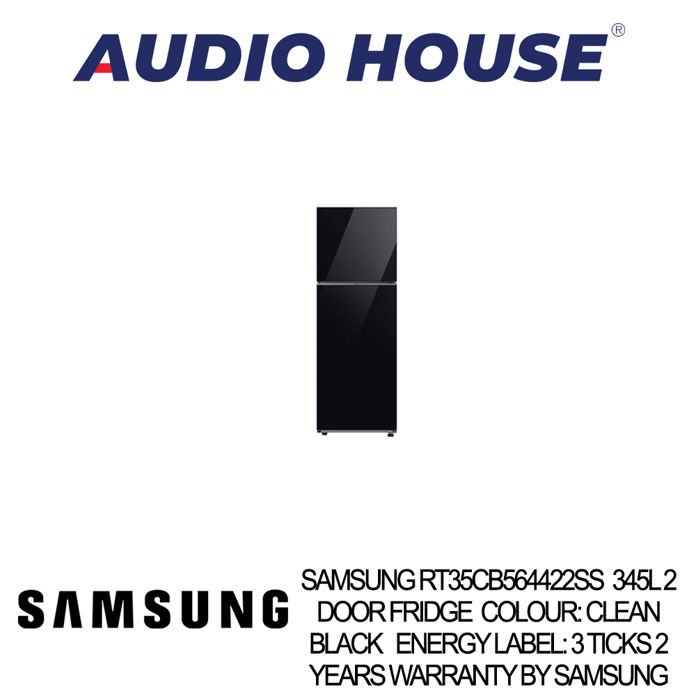 SAMSUNG RT35CB564422SS 345L 2 DOOR FRIDGE COLOUR: CLEAN BLACK ENERGY ...
