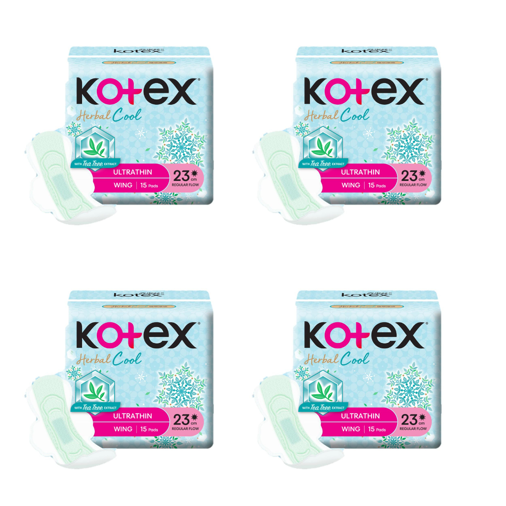 [Bundle of 4] Kotex Herbal Cool Sanitary Pads 23cm | Shopee Singapore