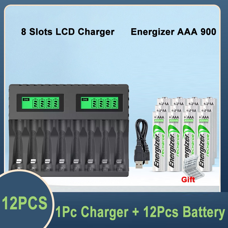 PUJIMAX 8-slot Battery Charger Suitable AAA/AA Rechargeable Battery ...