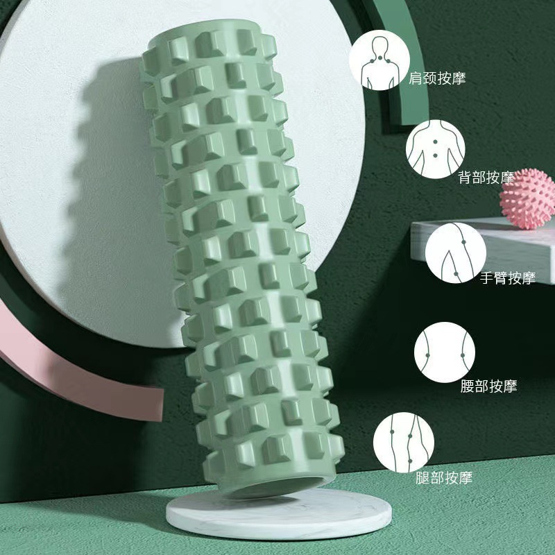 33cm Yoga Pilates Exercise Foam Roller EVA Muscle Massager Grid Trigger ...