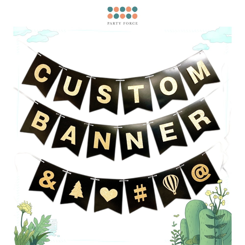 Customised Black Banner DIY Customised Banner for Birthday Party ...