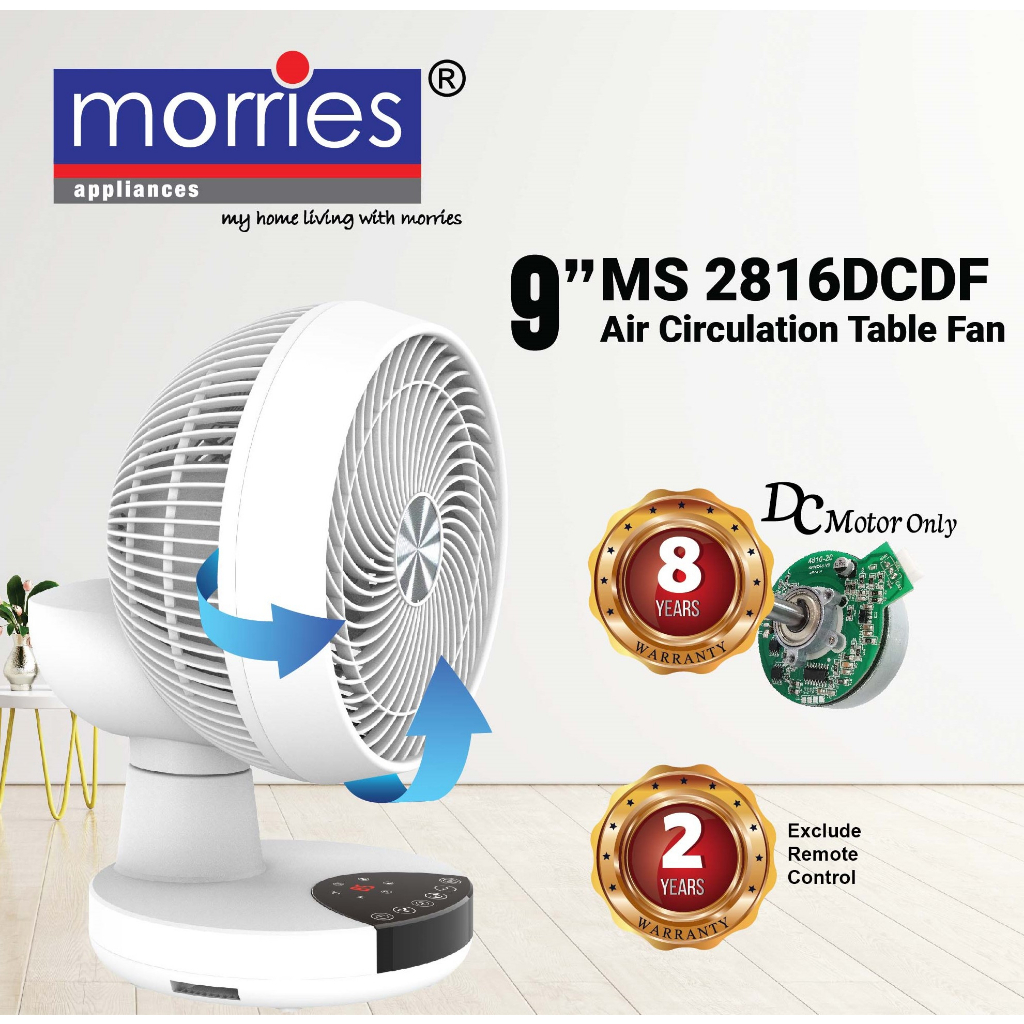 MORRIES MS2816DCDF 9" AIR CIRCULATION TABLE FAN | Shopee Singapore