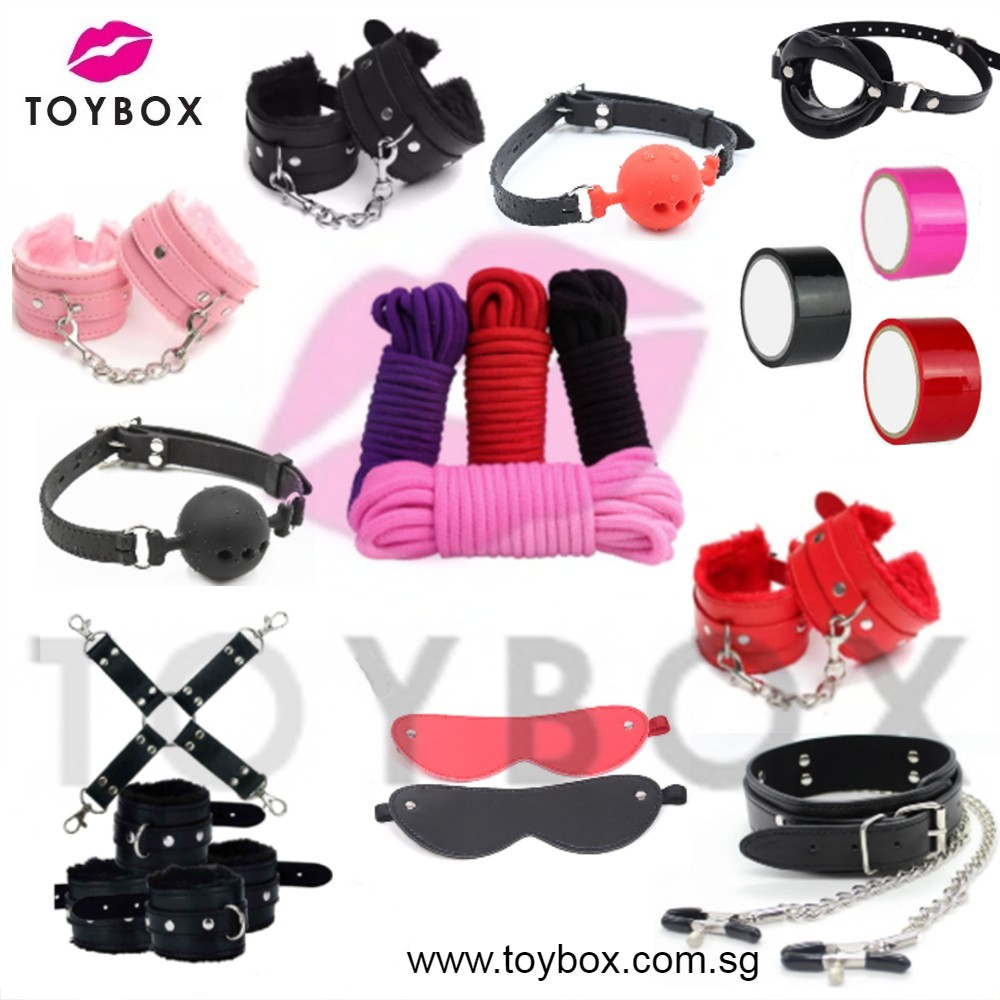 Bdsm Cotton Rope Pu Leather Plush Handcuffs Bondage Tape Mouth Gag