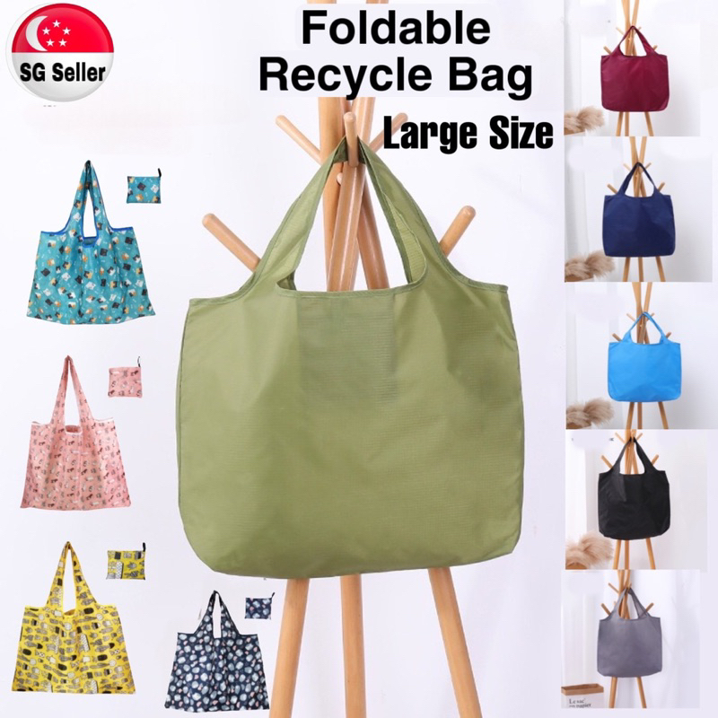 [SG Ready Stock] Foldable Bag Waterproof Bag Tote Handbag Eco Friendly ...
