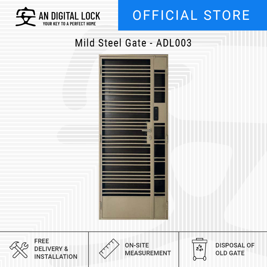 Mild Steel HDB Metal Gate (ADL003) | AN Digital Lock | Shopee Singapore