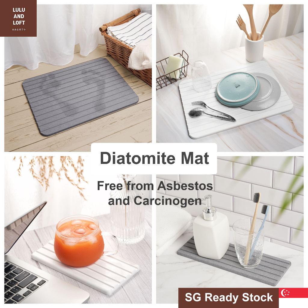 Absorbent Diatomite Mat Quick Dry Hard Diatom Mud Dish Drying Mat Anti ...