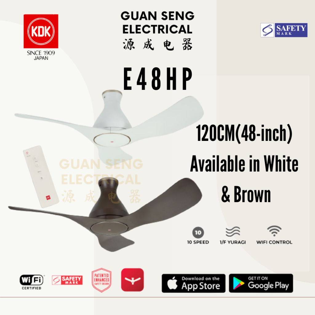 KDK E48HP DC Motor Ceiling Fan with Wi-Fi and Apps Control | Guan Seng ...