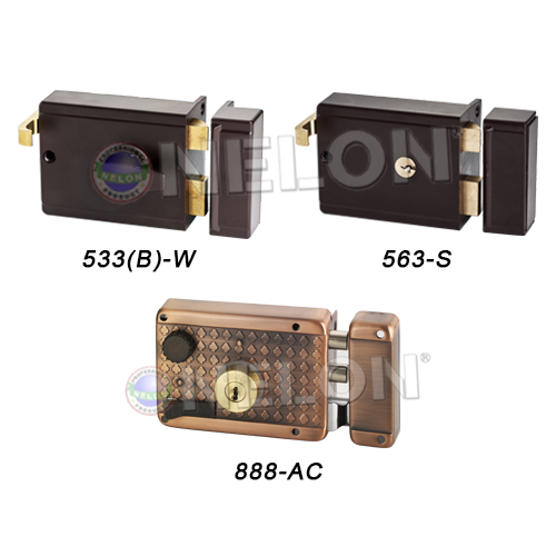 NELON Rim Lock for HDB Door with Metal / Wooden Frame (Surface Mounted ...