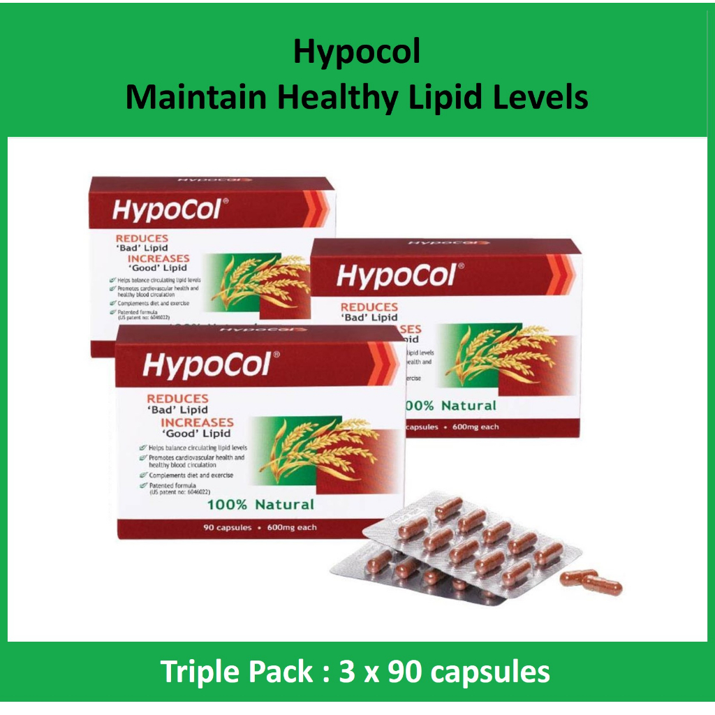 Hypocol 600mg (3 boxes x 90 capsules) | Shopee Singapore