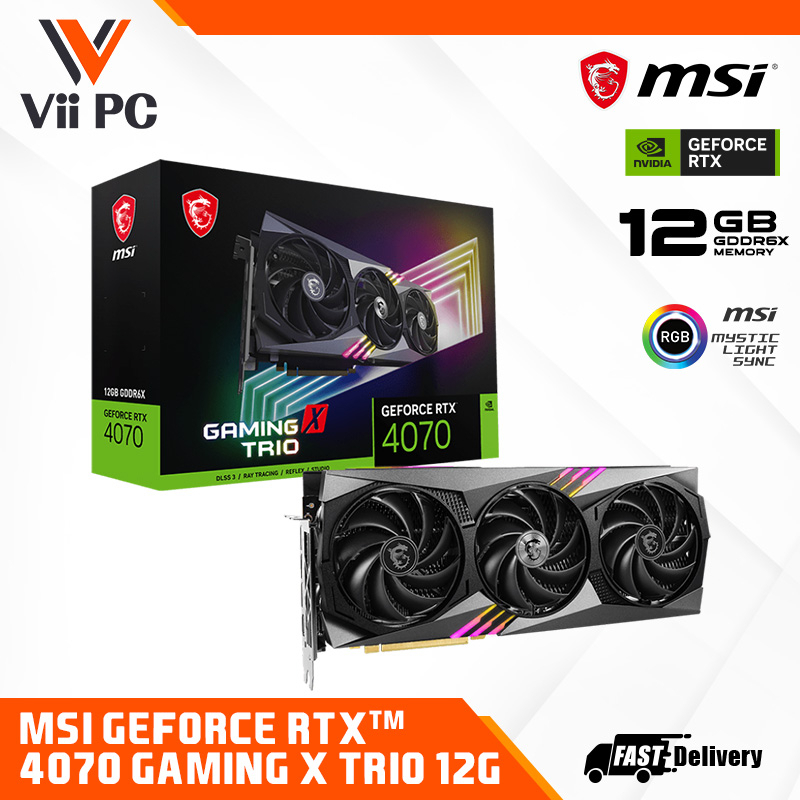 MSI NVIDIA GeForce RTX 4070 RTX4070 GAMING XTRIO GRAPHIC CARD 12GB WITH ...