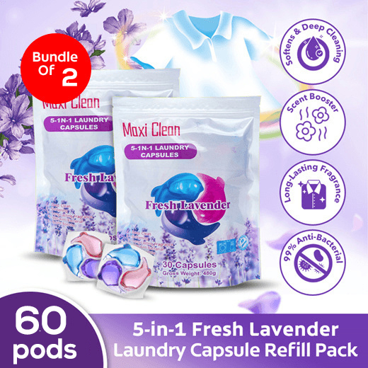 [Maxi Clean] 60 pods -5in1 Laundry Detergent Capsule With Scent Booster ...