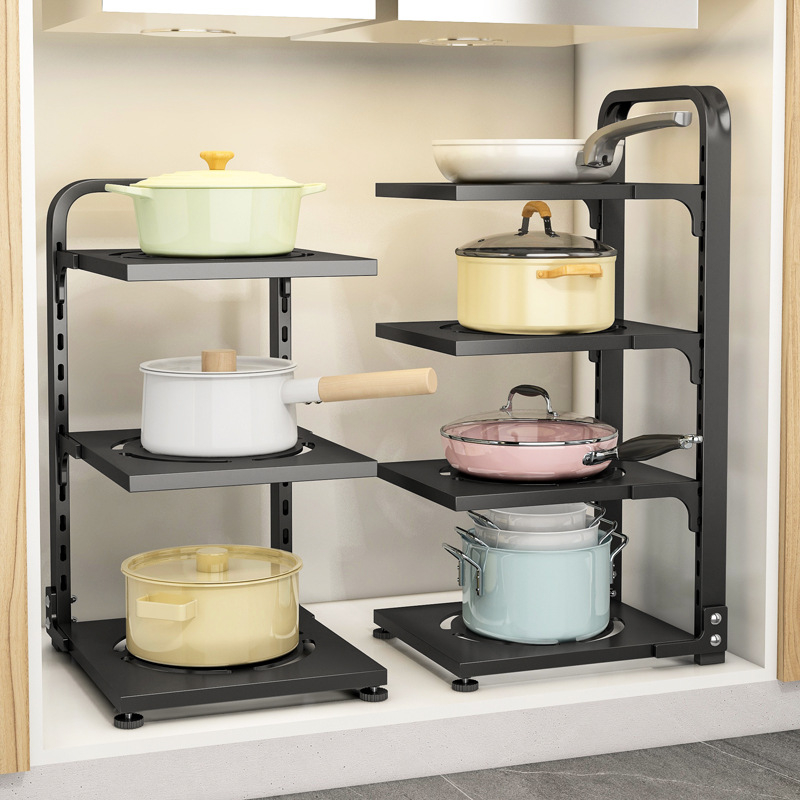 【READY STOCK】Adjustable Pot Rack Pot Organiser Under Sink Kitchen Sink ...